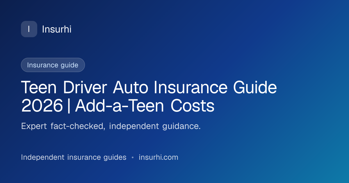 Teen Driver Auto Insurance Guide 2026 | Insurhi